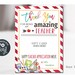 EDITABLE Teacher Appreciation Gift Card Holder, Thanks for Being an ...