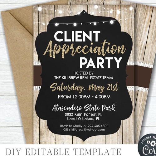 EDITABLE Fall Client Appreciation Party Invitation Fall - Etsy