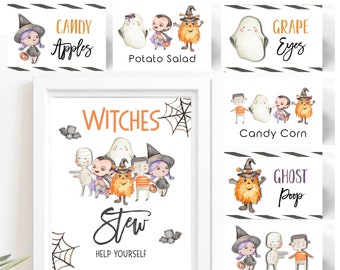 EDITABLE Halloween Party Food Labels, Halloween Buffet Food Labels ...