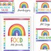 EDITABLE Rainbow Party Food Labels, Rainbow Food Table Sign, Rainbow ...