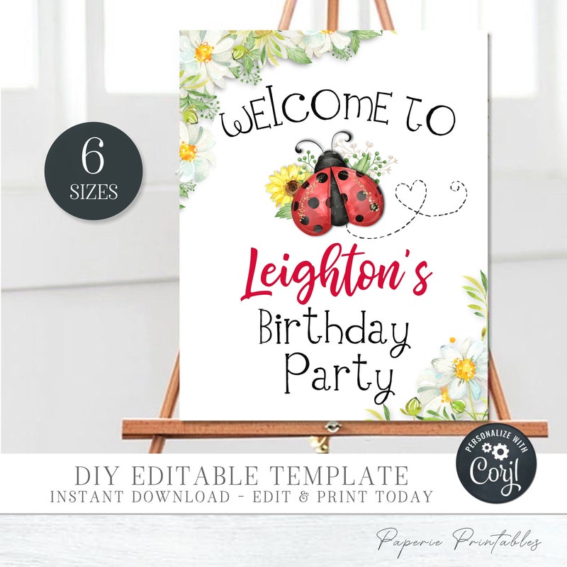 Ladybug Welcome Sign - Etsy