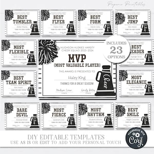 Editable Cheerleading Awards: End of Season Team Certificate (DIY W ...