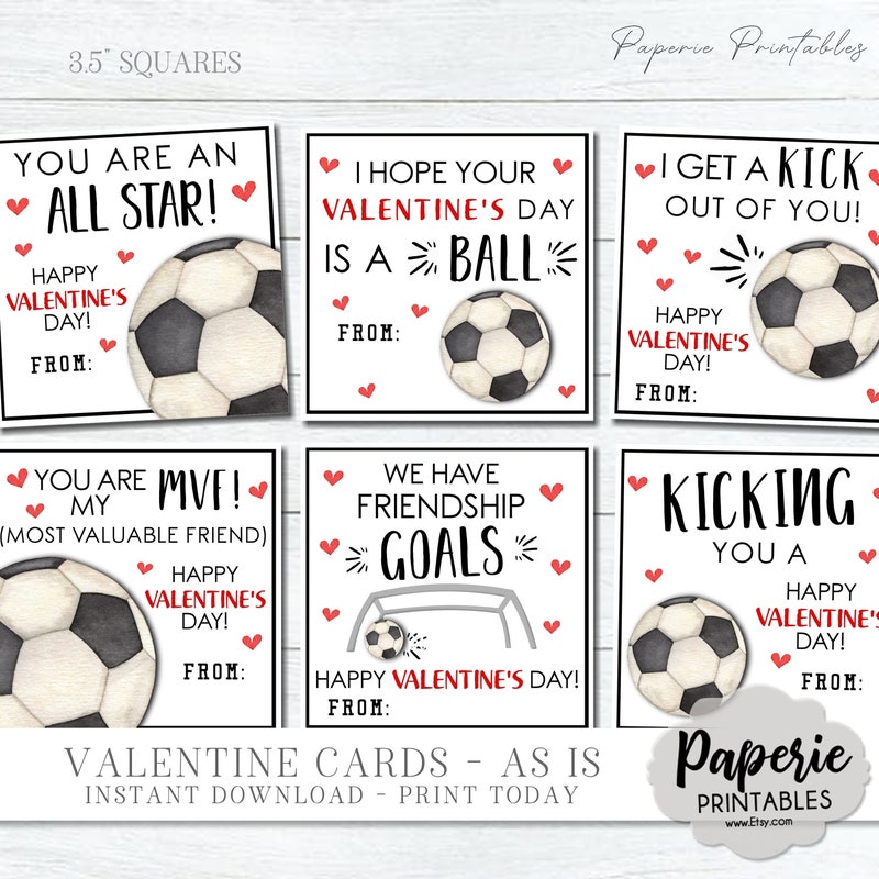 Soccer Valentine - Etsy