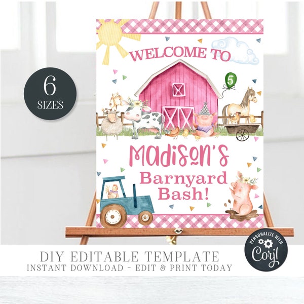Farm Birthday Welcome Sign - Etsy