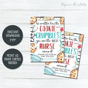 Editable Cookie Nurse Appreciation Gift Tags (DIY Corjl Template) - Etsy