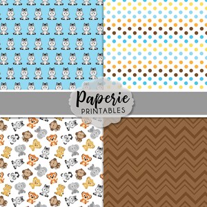 Baby Zoo Animals Digital Paper - 8.5"x11" Digital Scrapbooking Paper ...