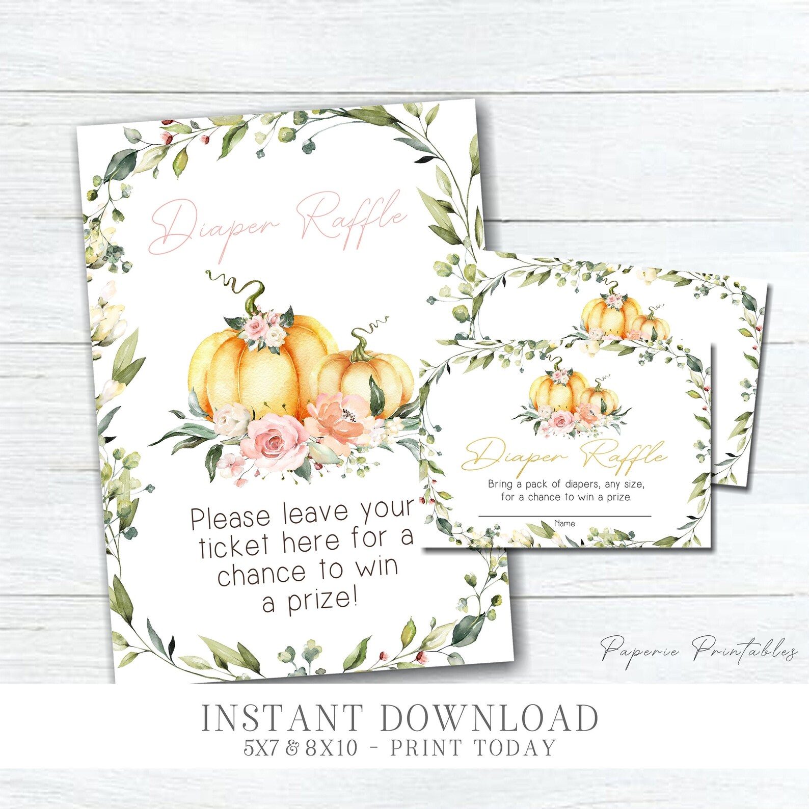 EDITABLE Little Pumpkin Diaper Raffle Pumpkin Diaper Raffle - Etsy