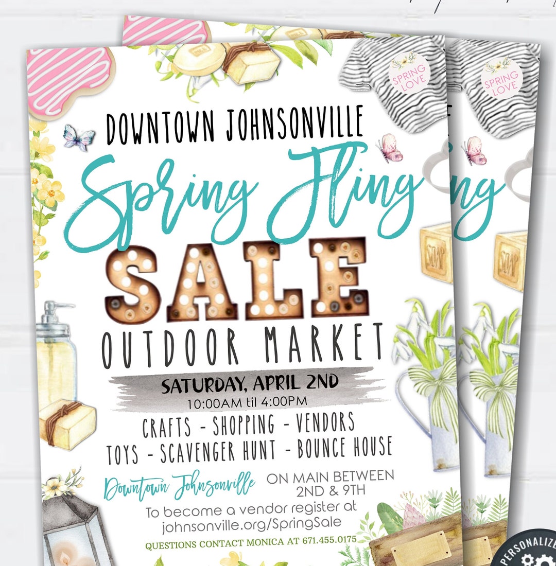 EDITABLE Spring SALE Shopping Flyer, Spring Event Flyer, Spring Fling ...