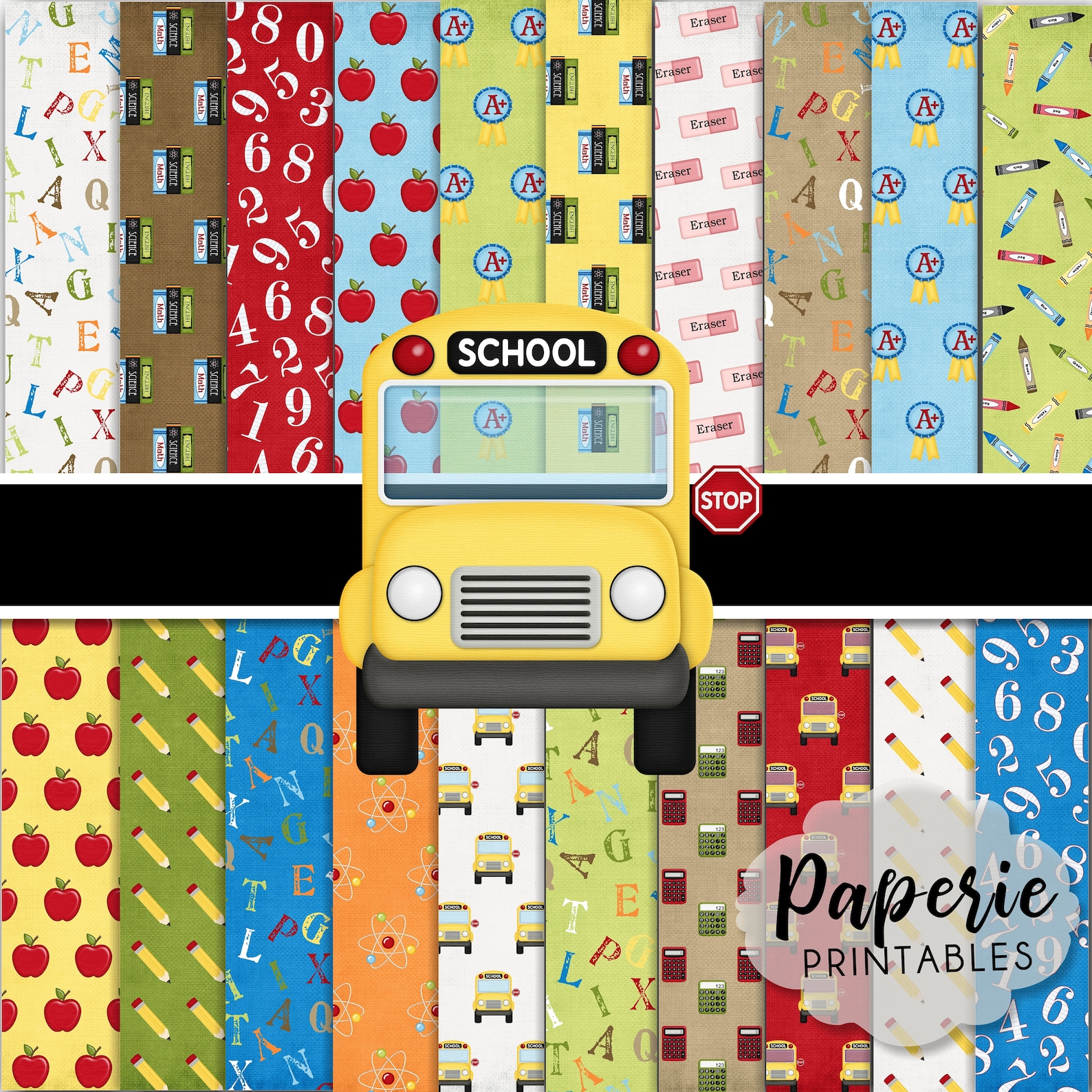 Teacher Digital Paper 12x12 Digital Scrapbooking Paper 50 - Etsy
