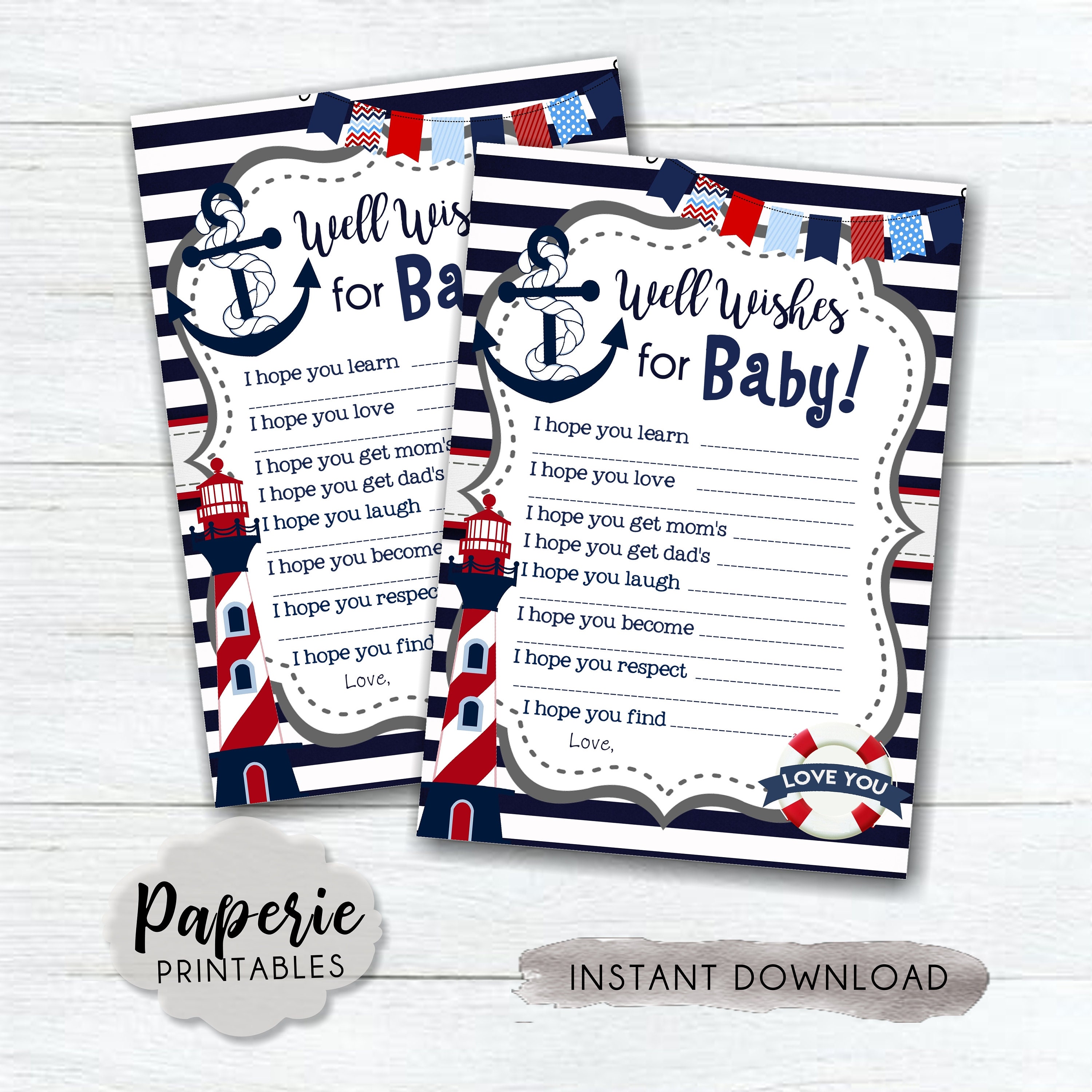 Nautical Baby Shower Games Bundle Pack Little Sailor Baby | Etsy