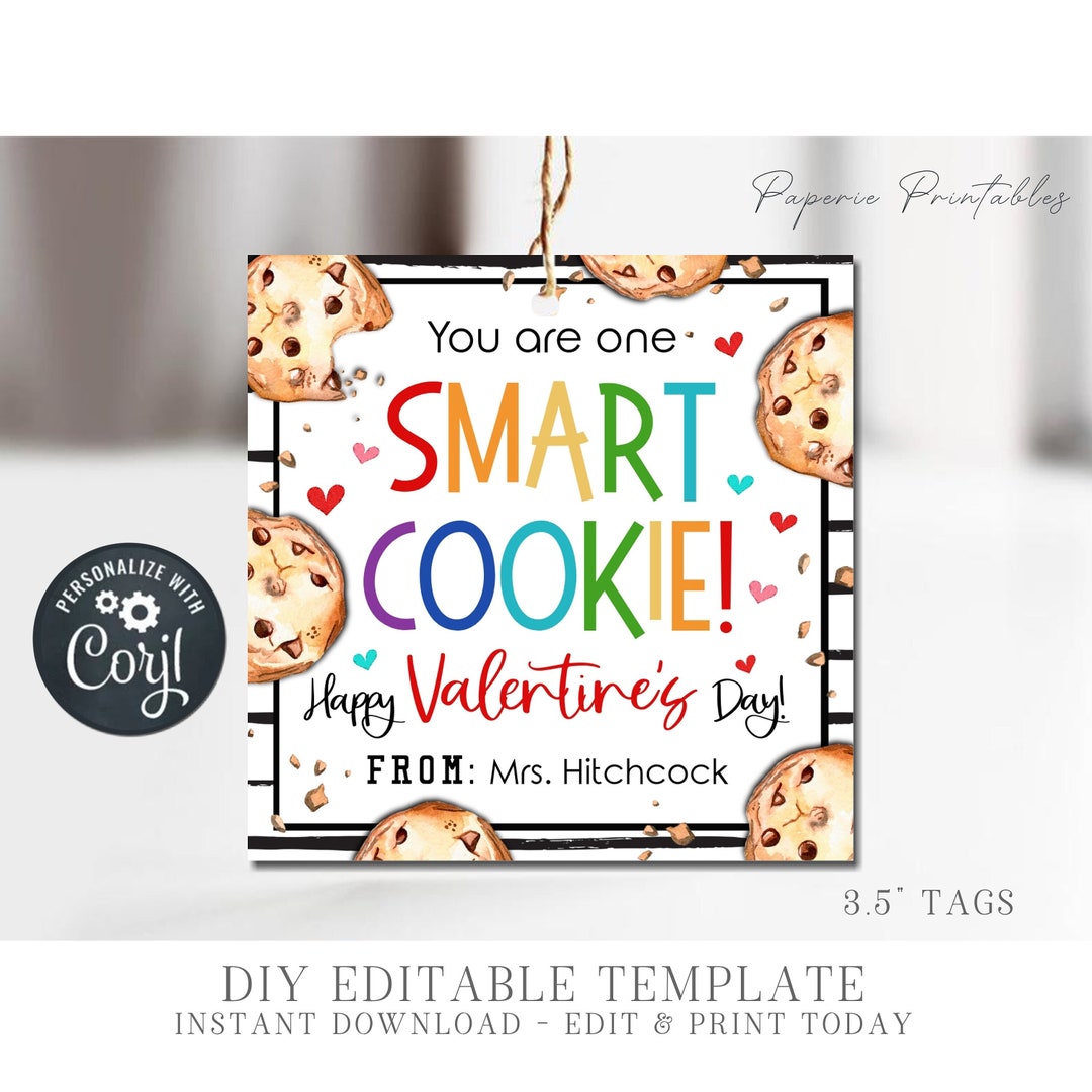Editable Cookie Valentine's Day Card: Chip Chip Hooray Printable (DIY ...