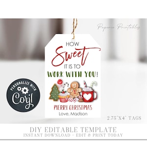 Editable Christmas Co-worker Gift Tags, Merry Christmas Gift Tags ...
