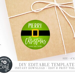 Editable Christmas Gift Tags, Elf Christmas Gift Tags, Elf Gift Labels ...