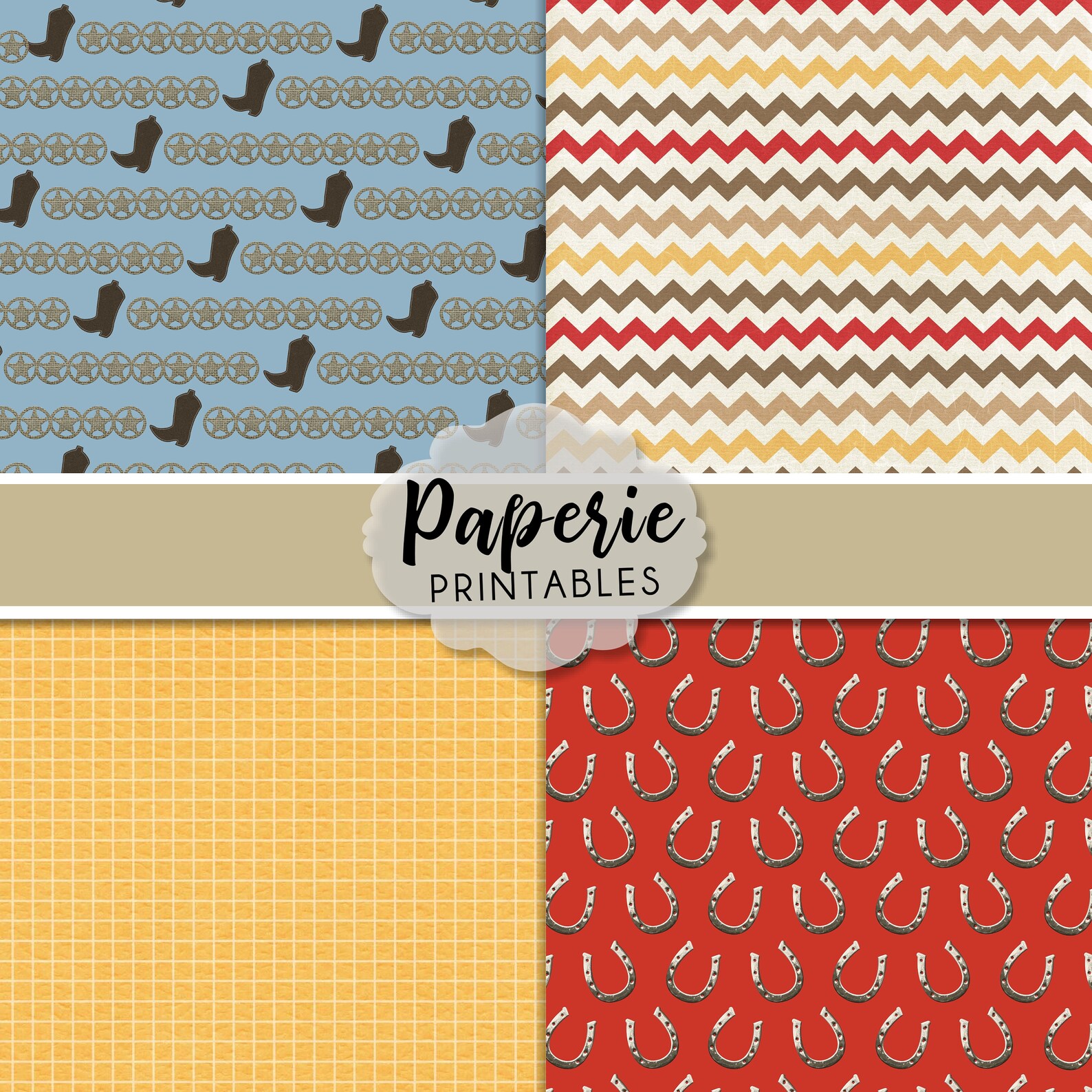 Cowboy Digital Paper 8.5x11 Digital Scrapbooking | Etsy