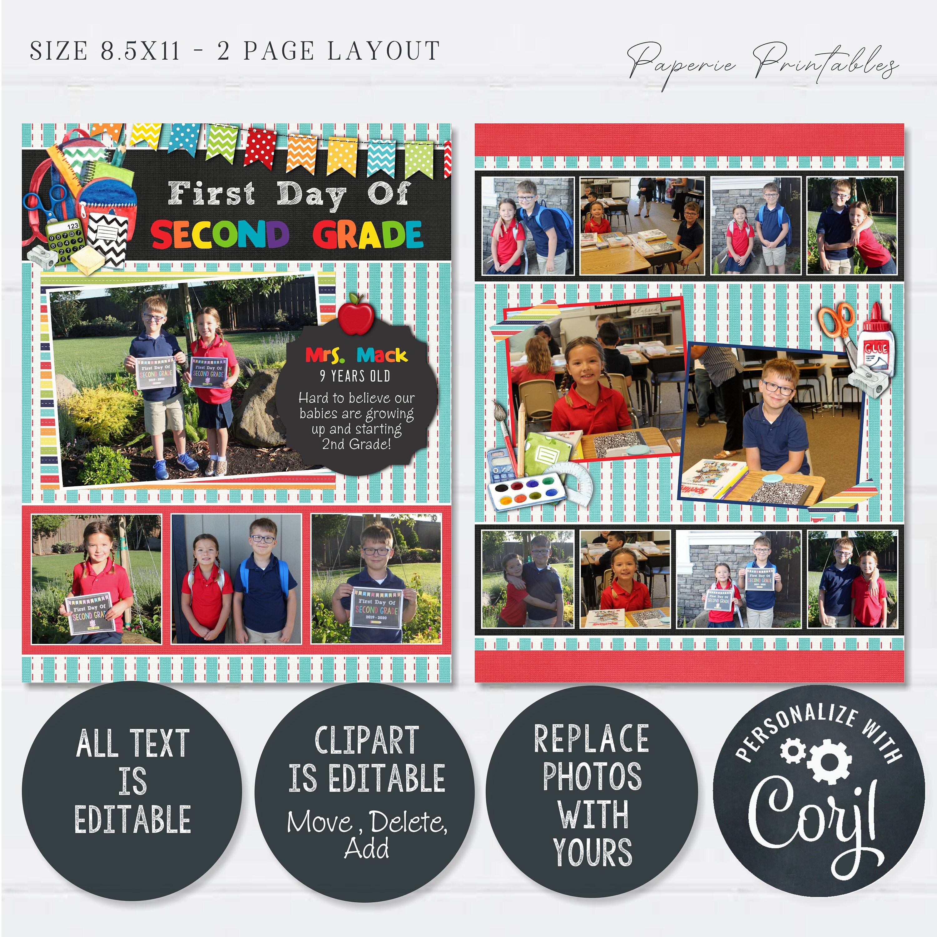 EDITABLE Scrapbooking Pages Scrapbooking Album Pages Digital - Etsy