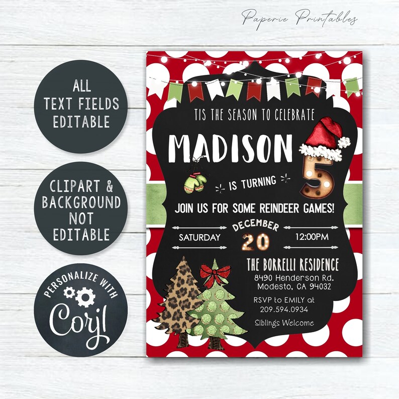 EDITABLE Christmas Birthday Bundle Boy or Girl Christmas | Etsy