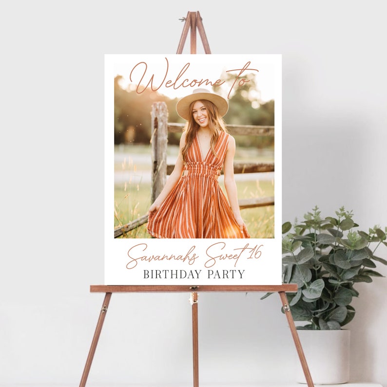 EDITABLE Birthday Welcome Sign Birthday Photo Sign Welcome - Etsy