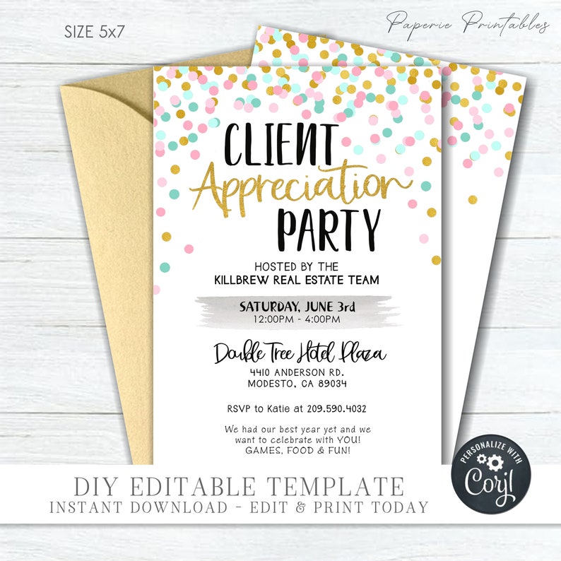 EDITABLE Client Appreciation Party Invitation Company Party - Etsy