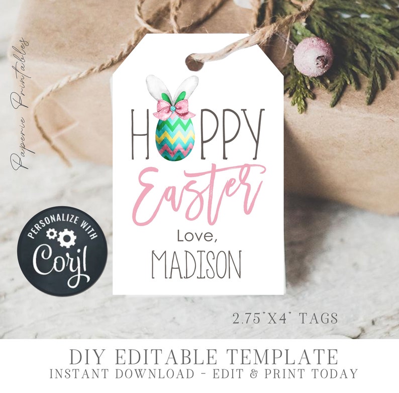 EDITABLE Happy Easter Gift Tags Easter Treats Tags Fully - Etsy