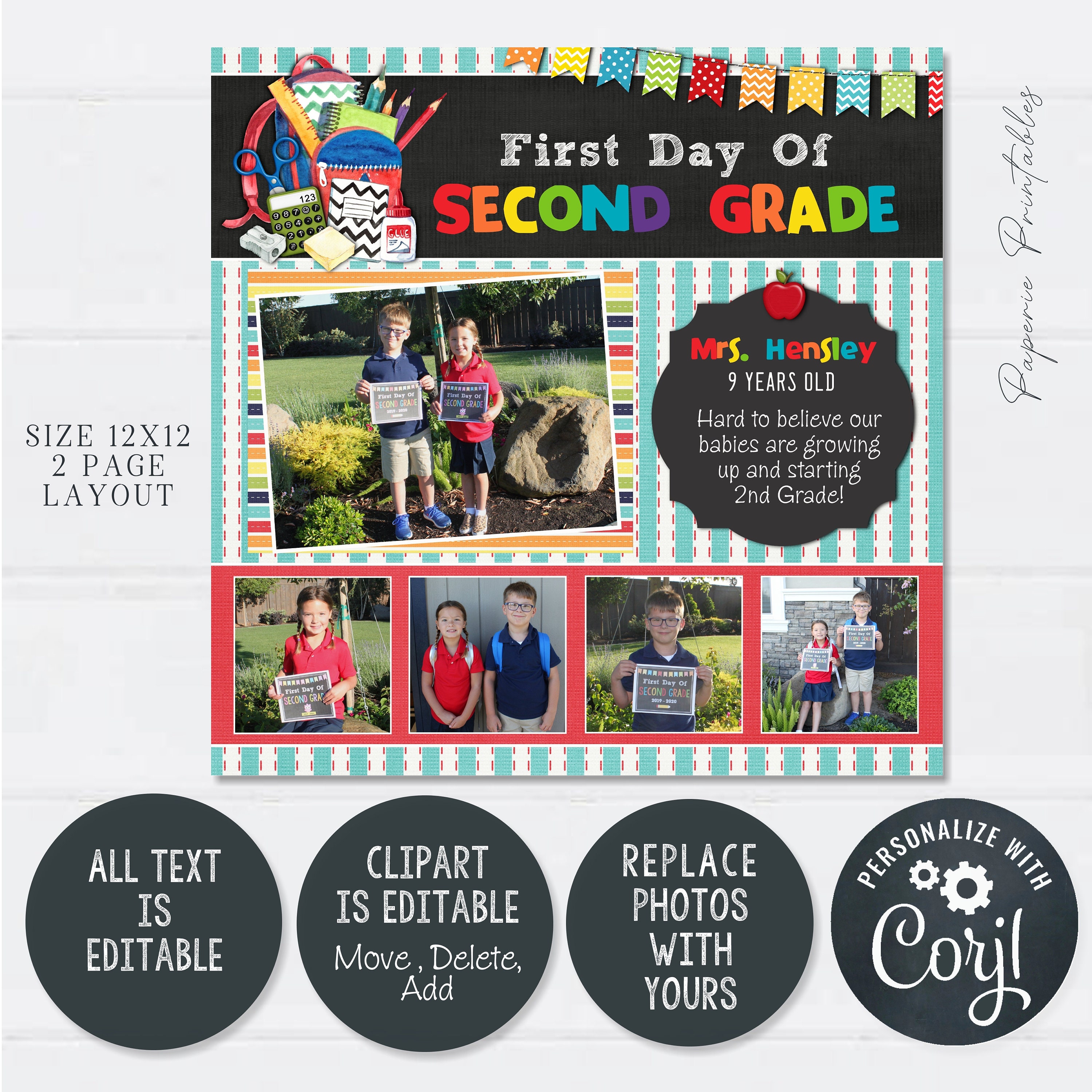 EDITABLE Scrapbooking Pages Scrapbooking Album Pages Digital - Etsy