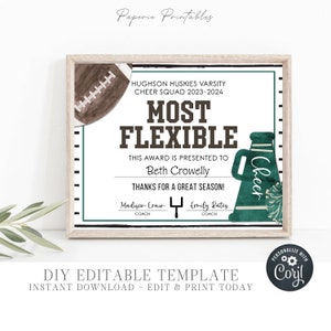 Editable Cheerleading Awards, End of Season Award, Cheer Team Party ...