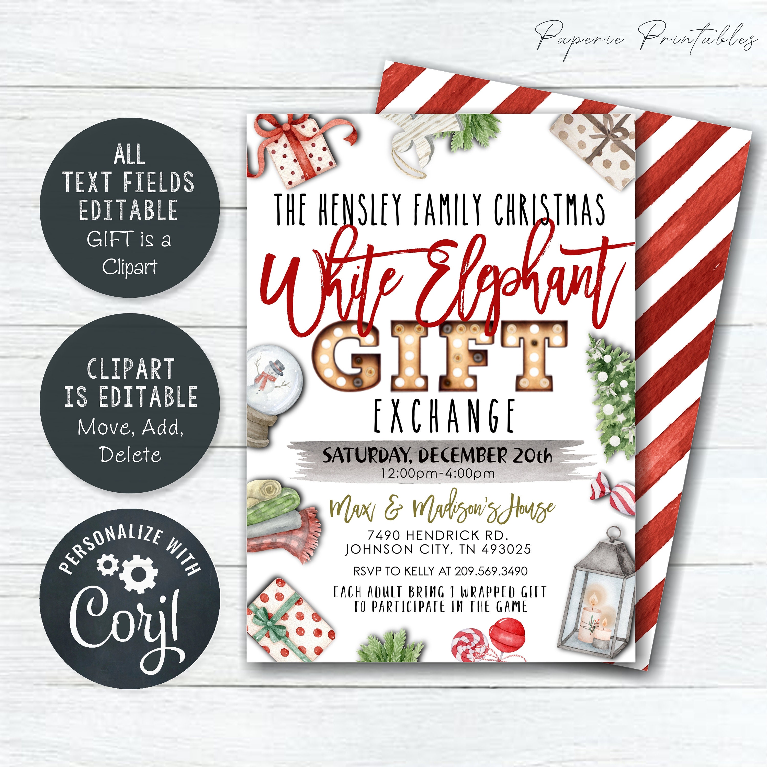 Gift Exchange Invitation Wording Free Printable Secret Santa