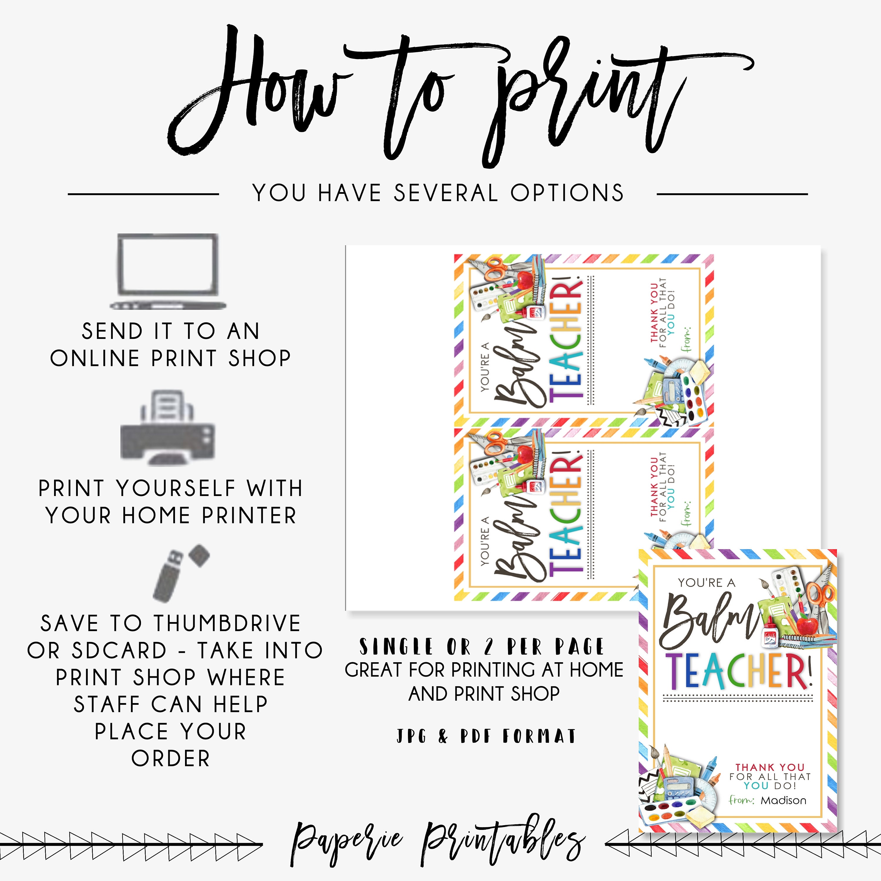 Editable Lip Balm Teacher Appreciation Gift Tag (DIY Corjl Template) - Etsy