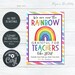 EDITABLE Rainbow Teacher Appreciation Gift Tag Grateful - Etsy