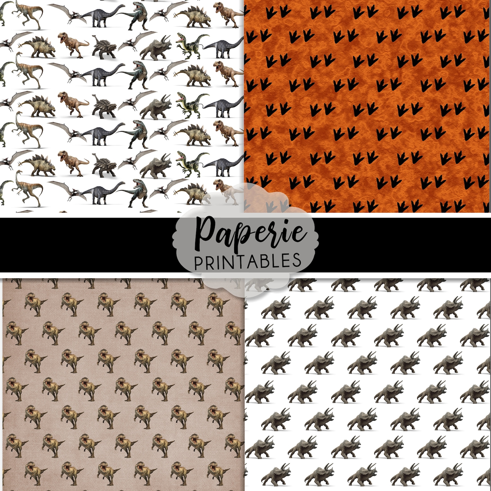 Dinosaur Digital Paper 8.5x11 Digital | Etsy