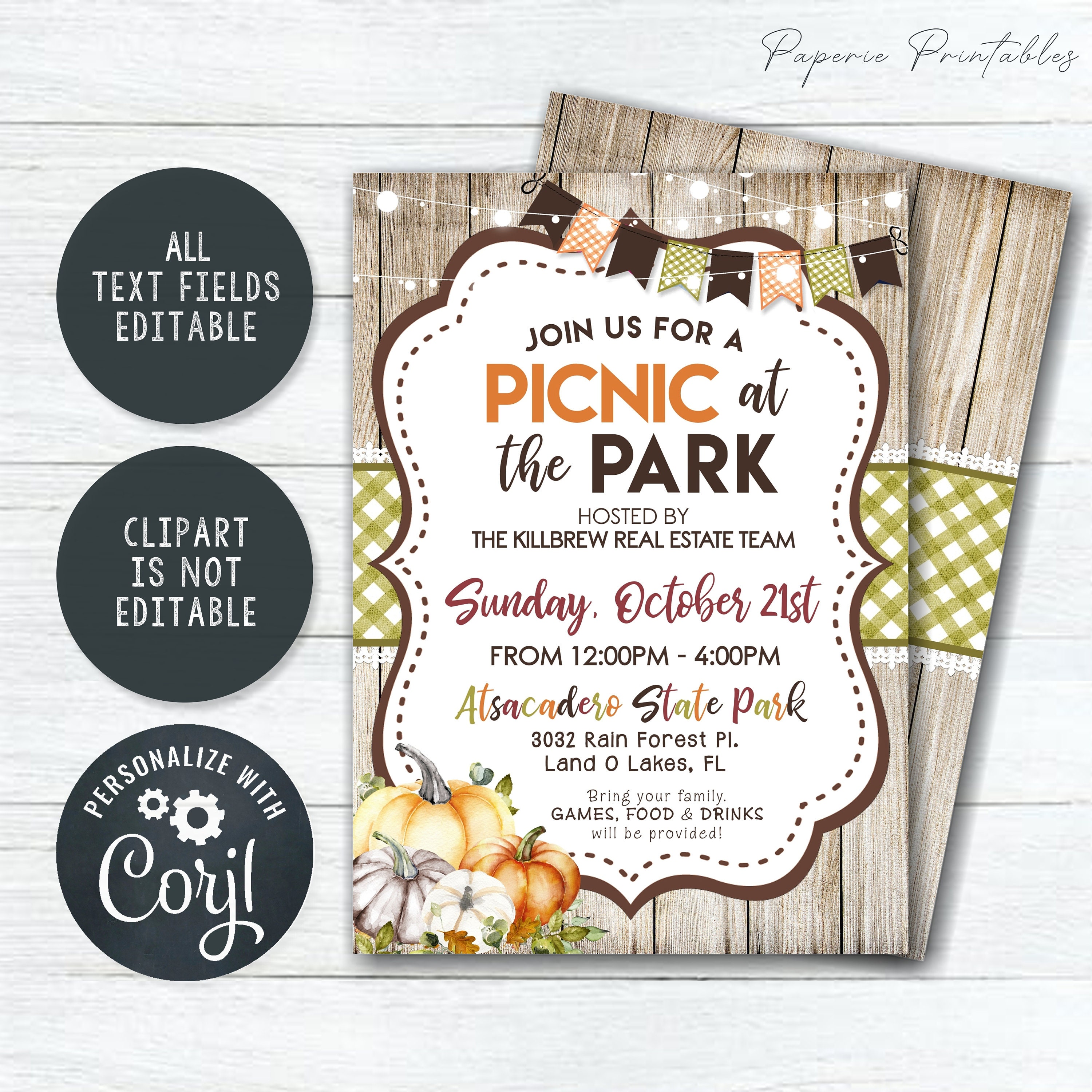 EDITABLE Fall Client Appreciation Party Invitation Fall - Etsy
