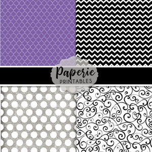 Paris Pattern Digital Paper - 8.5x11 Digital Scrapbooking Paper - 30 ...