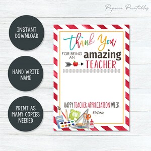 Editable Teacher Appreciation Gift Card Holder (5x7) (corjl Digital ...