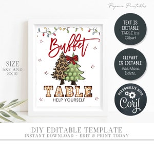 Editable Christmas Party Signs: Holiday Decor (DIY Corjl) #CP01 - Etsy