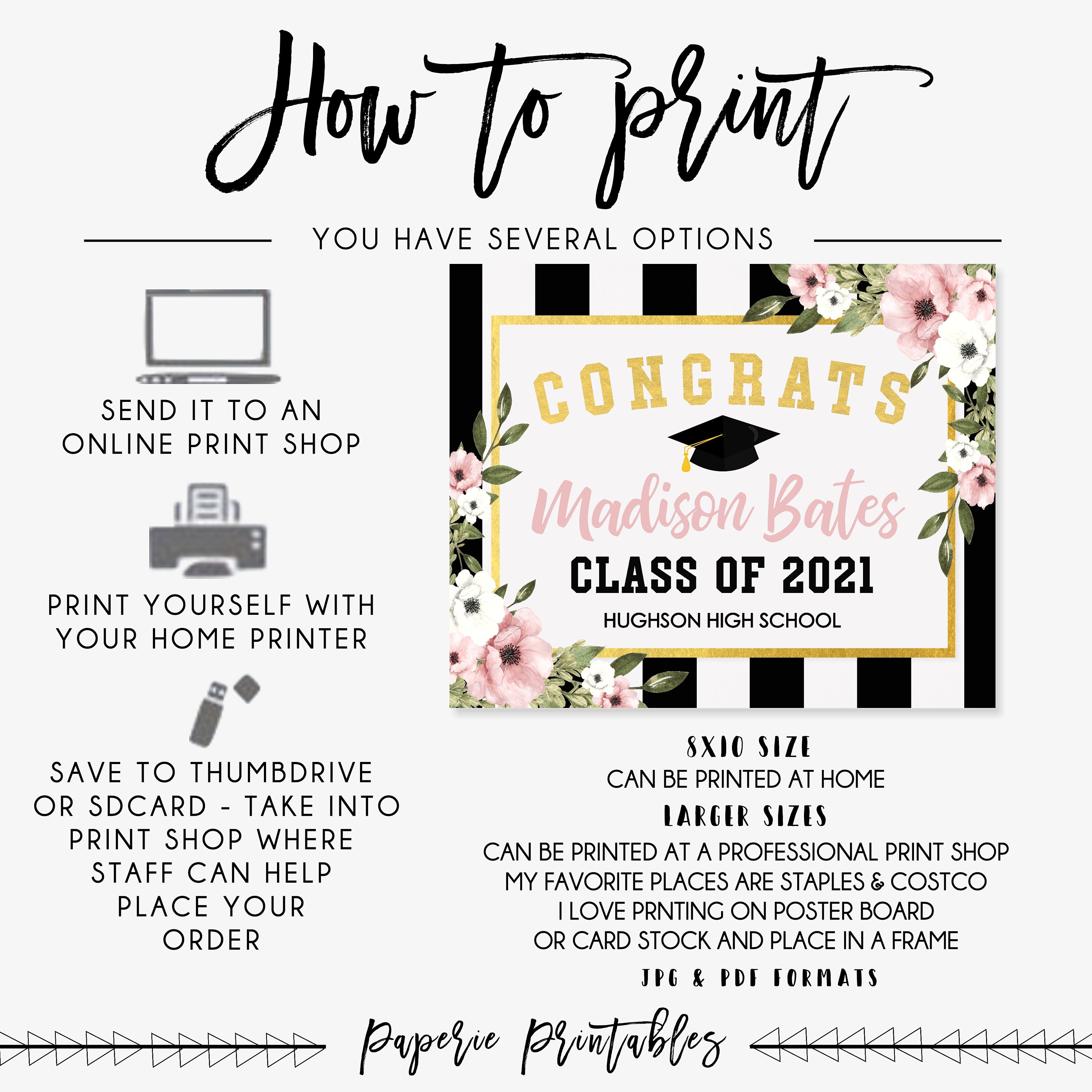 EDITABLE Graduation Yard Sign Congrats to our Graduate Yard | Etsy