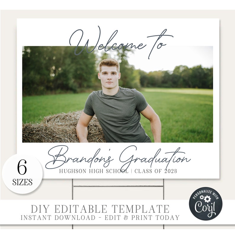 EDITABLE Graduation Welcome Sign Graduation Photo Sign - Etsy