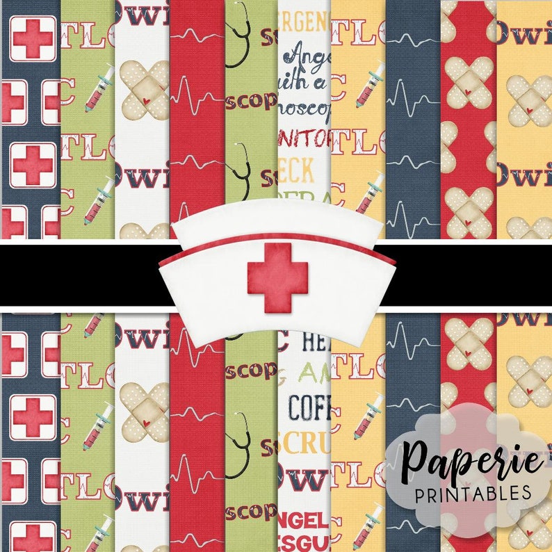 Nurse Digital Paper Doctor 12x12 Digital Scrapbooking Paper - Etsy