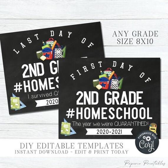 EDITABLE First Day of School Sign First Day of Homeschool - Etsy