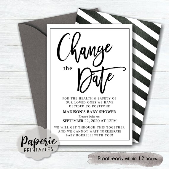 Change the Date Baby Shower Postponement Reschedule Change | Etsy