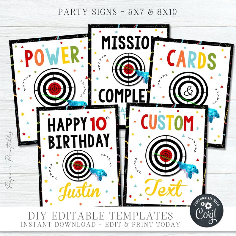 EDITABLE Laser Tag Party Signs DIY Laser Tag Party Signs - Etsy