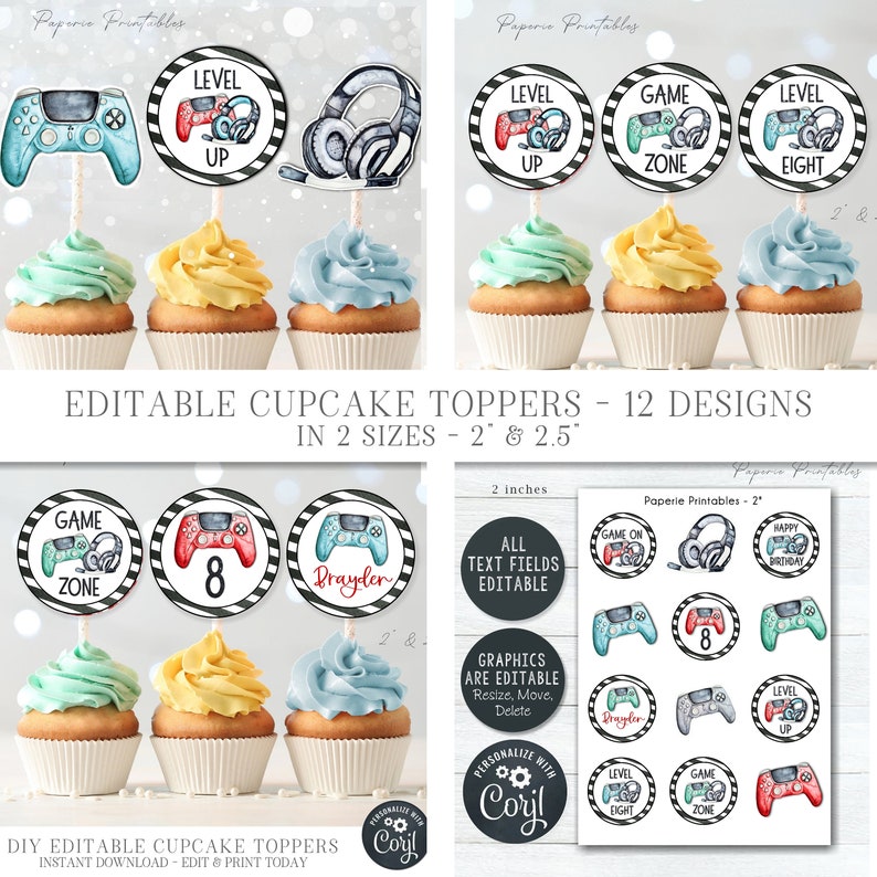 EDITABLE Video Game Birthday Bundle Gaming Birthday Party - Etsy