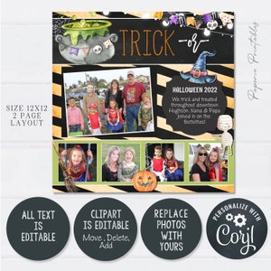 EDITABLE Scrapbooking Quick Pages, Halloween Scrapbooking Album Pages ...