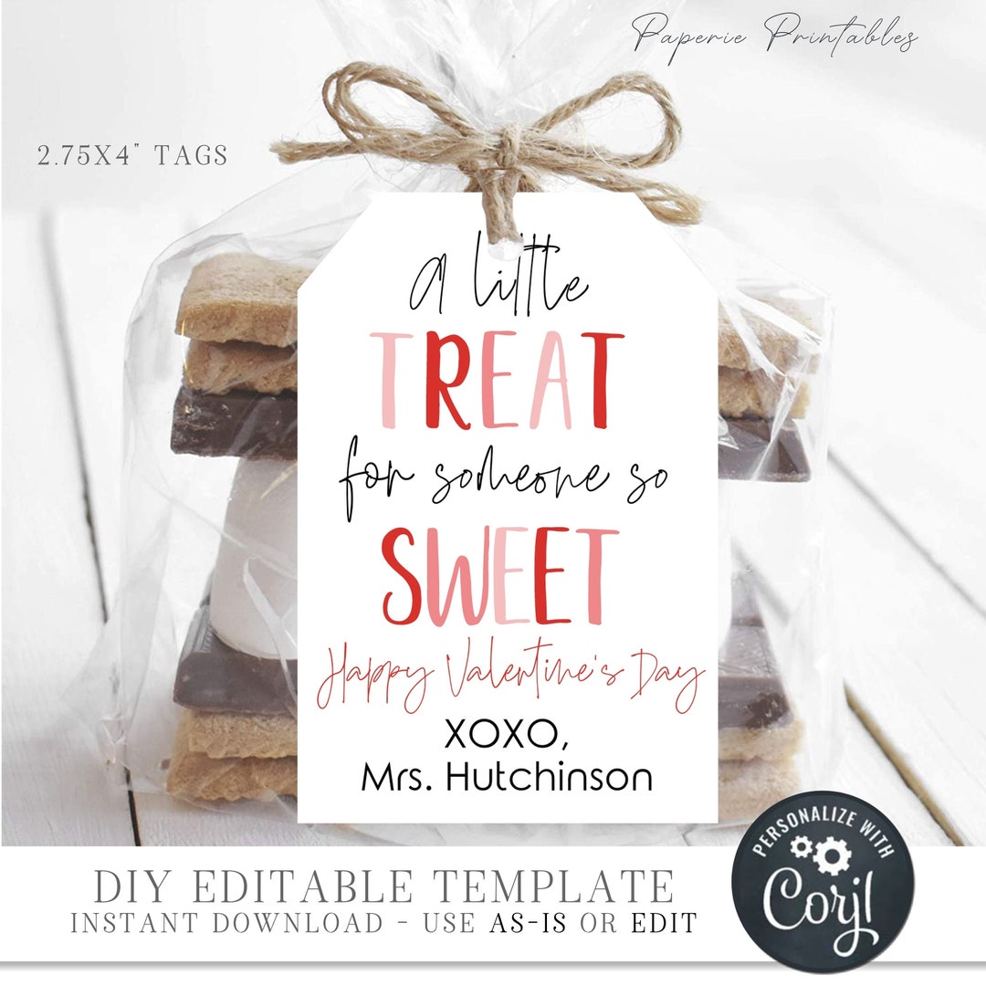 Editable Valentine's Day Gift Tag, A Little Treat for Someone Sweet ...