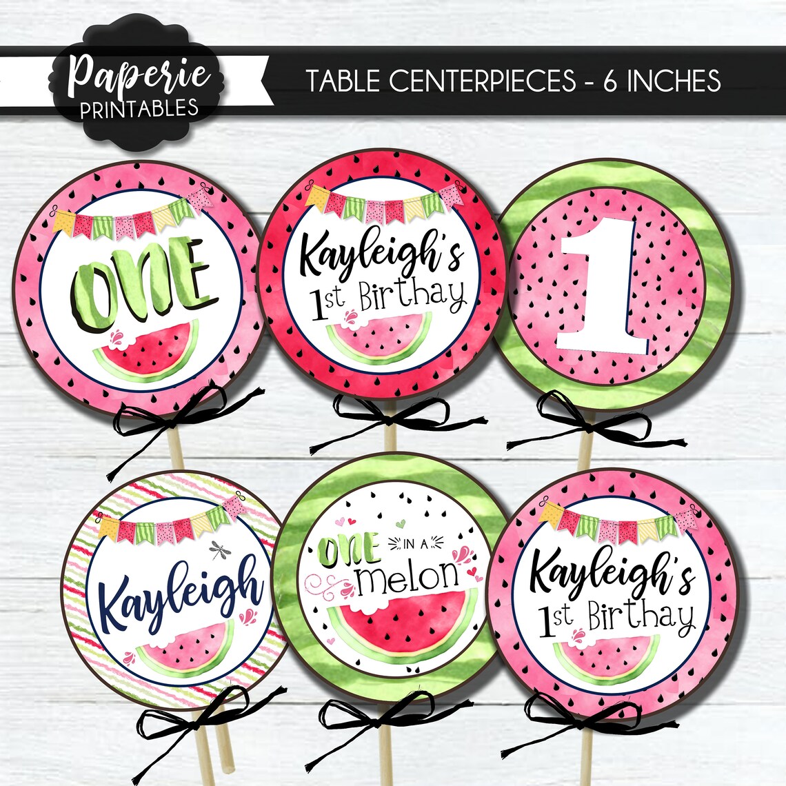 Watermelon Birthday Party Bundle One in a Melon Birthday | Etsy