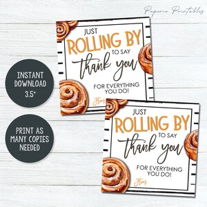 EDITABLE Cinnamon Rolls Appreciation Gift Tag, Teacher Appreciation Tag ...