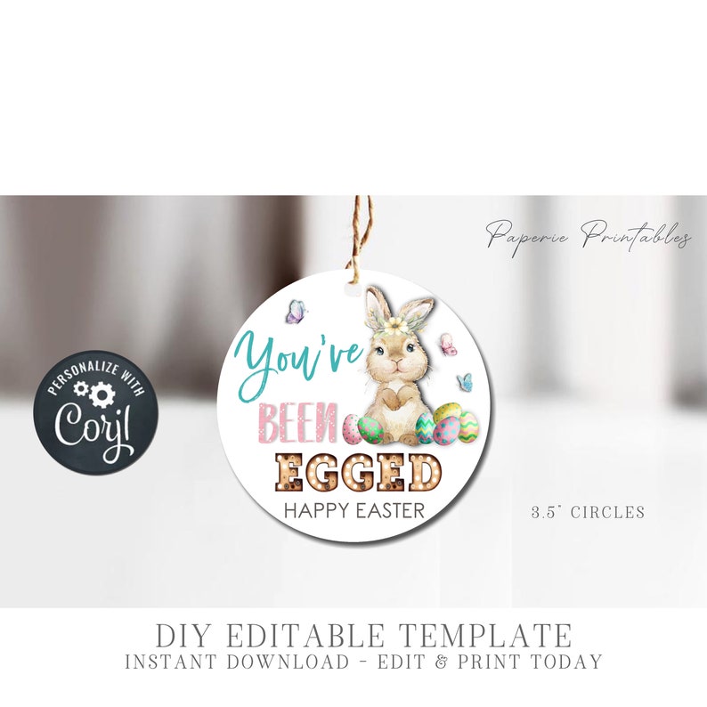 Editable You've Been Egged Easter Game Printables (DIY Digital Download ...