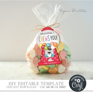 EDITABLE Gumball Machine Valentine Cards, Kids Valentine Cards ...