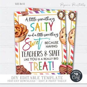 Salty & Sweet Teacher Appreciation Sign: Editable DIY (digital Download ...
