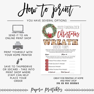 Editable Christmas Wreath Fundraising Order Form (DIY Corjl Template) # ...