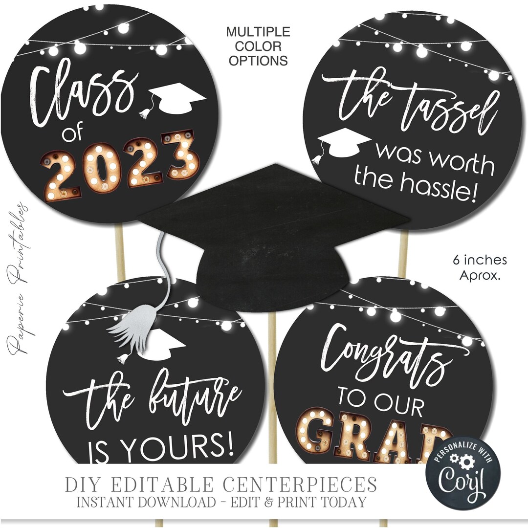 EDITABLE Graduation Decorations 2023 Class of 2023 - Etsy