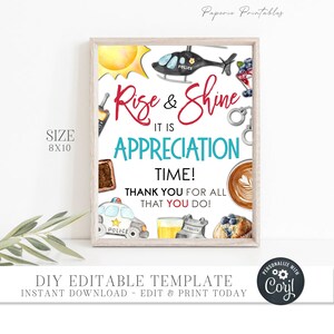 EDITABLE Rise and Shine Breakfast Police Appreciation Sign, Police ...